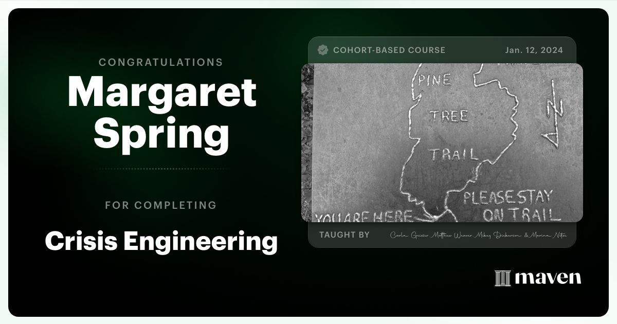 Certificate of Completion for Crisis Engineering