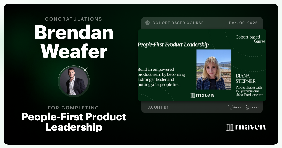 Certificate of Completion for People-First Product Leadership