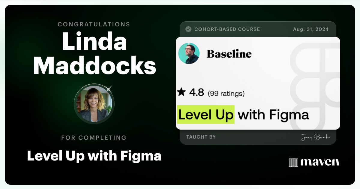 Certificate of Completion for Level Up with Figma