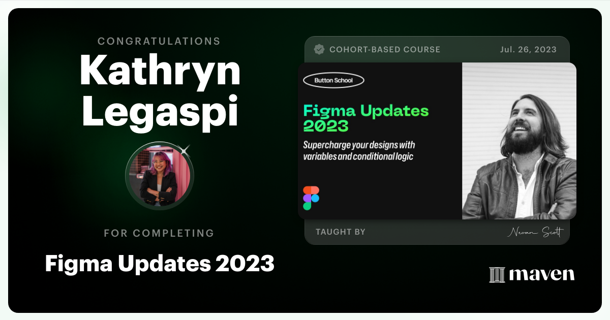 Certificate of Completion for Figma Variables